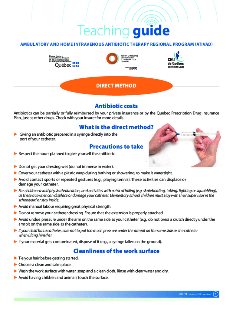 Fillable Online Home iv antibiotic therapy through a medical day care ...