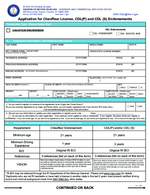 Fillable Online dmv ri Commercial License FormsRI Division of Motor ...