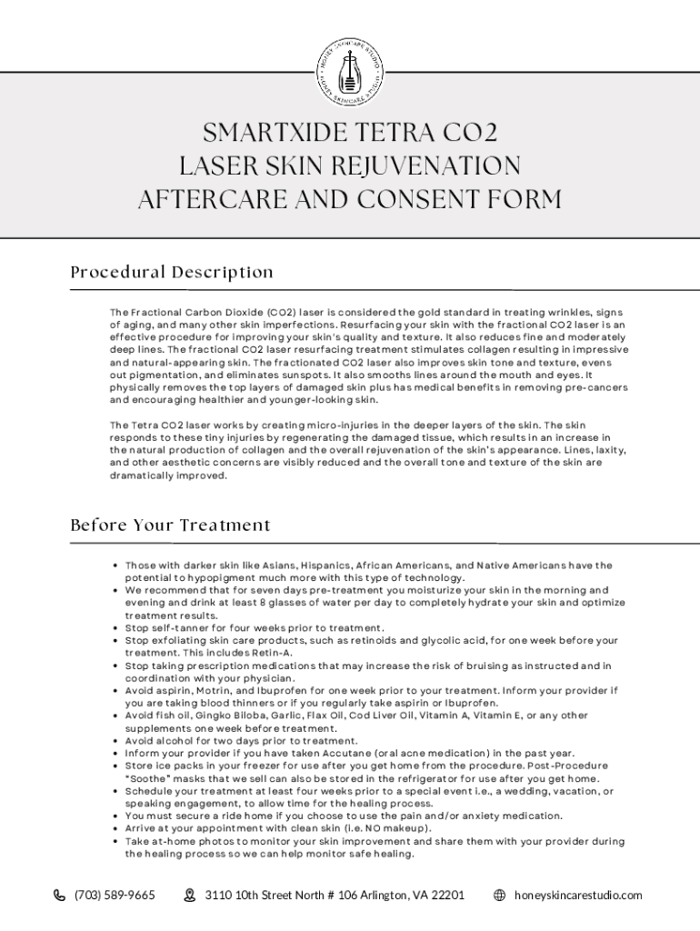 Fillable Online SmartXide Tetra CO2Laser Skin Rejuvenation Aftercare ...