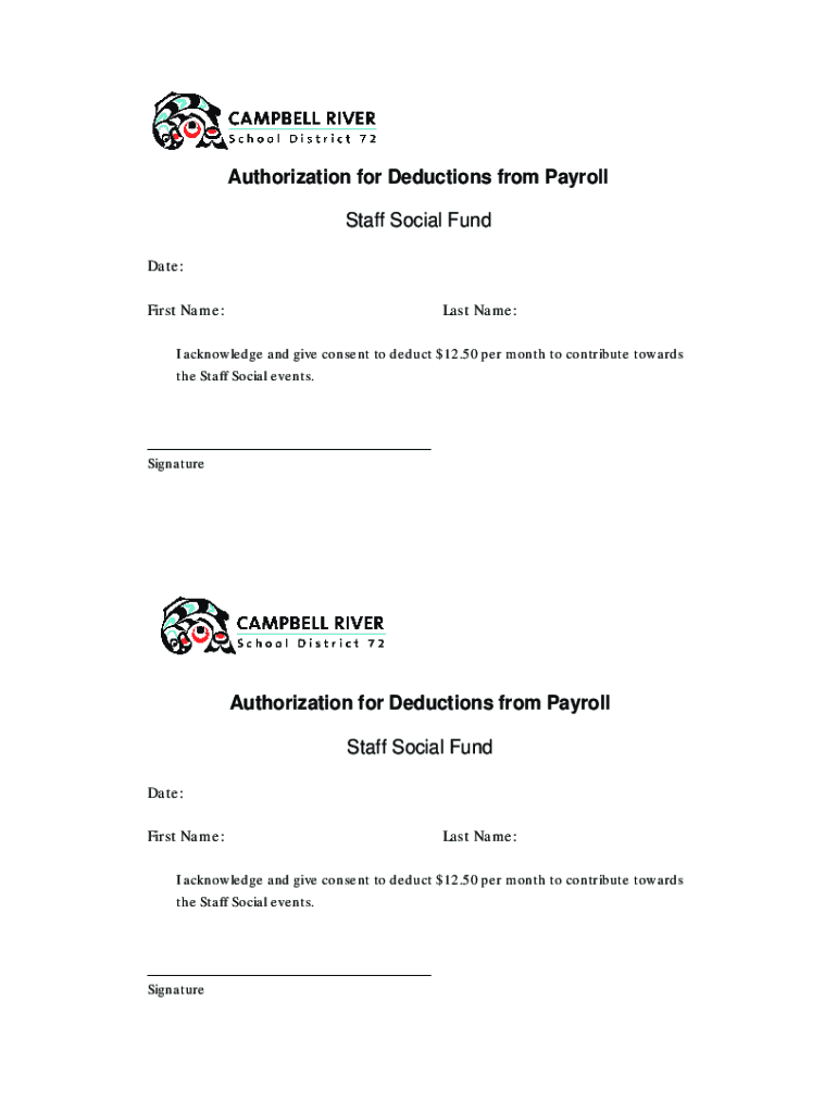 Fillable Online Payroll Deduction Form (Fillable).pdf Fax Email Print ...