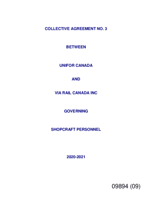 Fillable Online COLLECTIVE AGREEMENT NO. 3 BETWEEN UNIFOR ... Fax Email ...