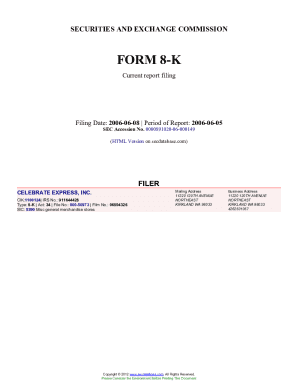 Fillable Online CELEBRATE EXPRESS, INC. (Form Type: 8-K, Filing Date ...