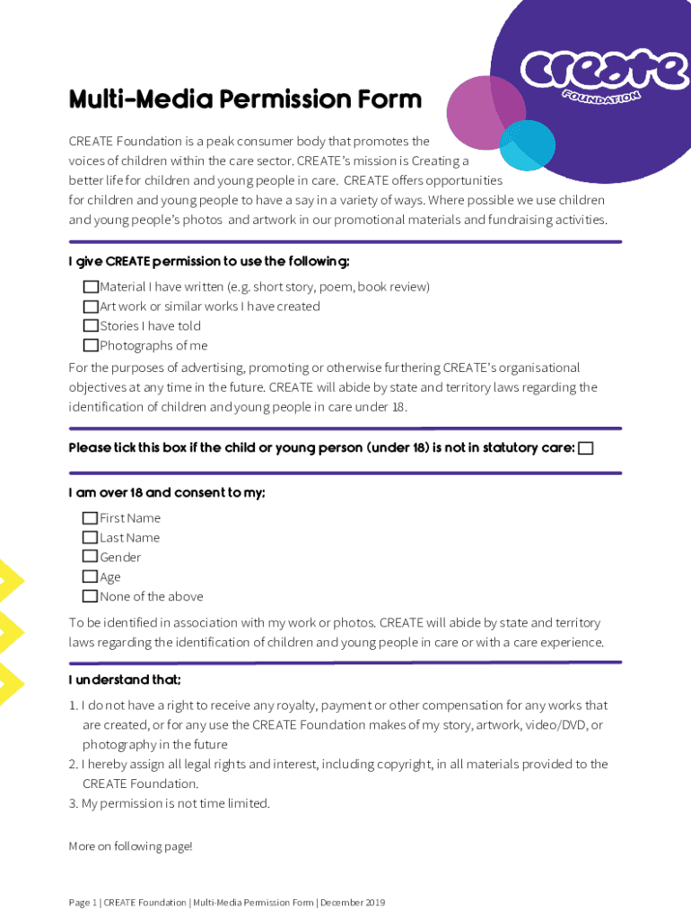 Fillable Online Multi-Media Permission Form Fax Email Print - pdfFiller