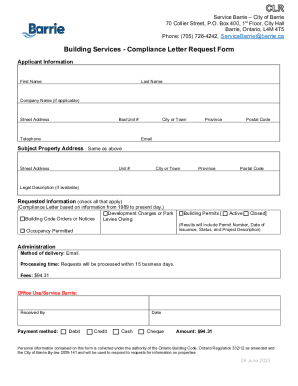 Fillable Online Building Services - Compliance Letter Request Form Fax ...