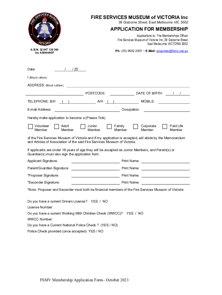 Fillable Online Fire Services Museum of Victoria: All You Need to Know ... Fax Email Print ...