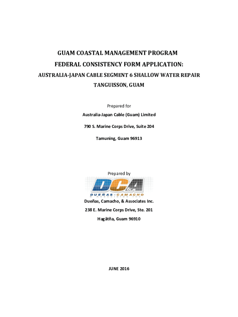 Fillable Online guam coastal management program federal consistency ...