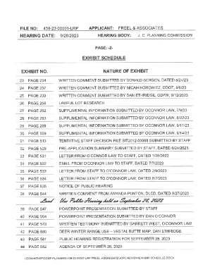 Fillable Online EXHIBIT SCHEDULE EXHIBIT NO. NATURE OF EXHIBIT Fax ...