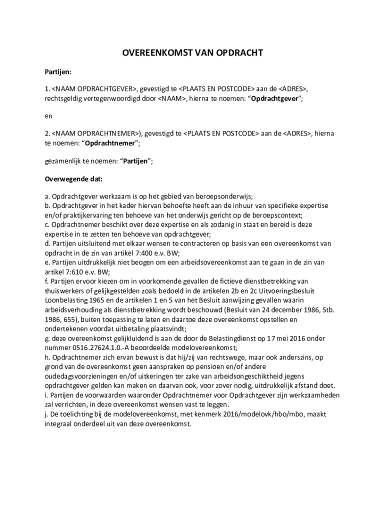 Invulbaar Online model-overeenkomst-van-opdracht.docx - cloudfront.net Faxnummer Email Afdrukken ...