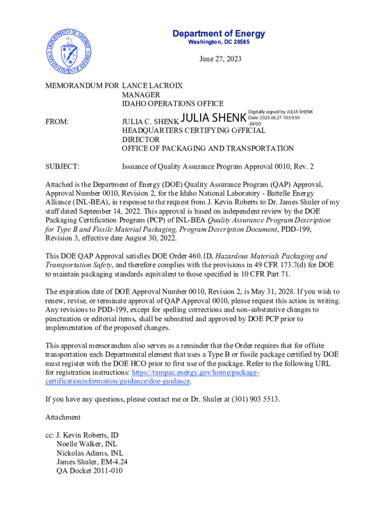 Fillable Online rampac energy Renewal of DOE Certificate of Compliance ...