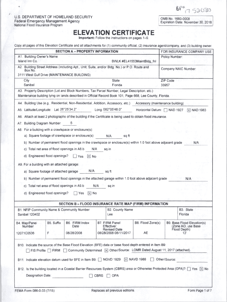 Fillable Online t ELEVATION CERTIFICATE Fax Email Print - pdfFiller