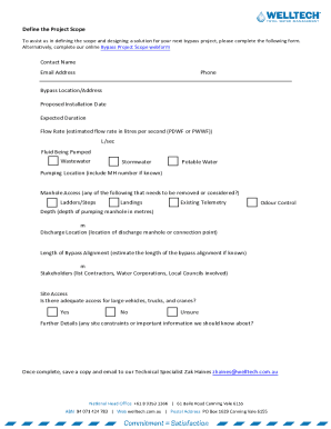 Fillable Online Bypass Project Scope form Fax Email Print - pdfFiller