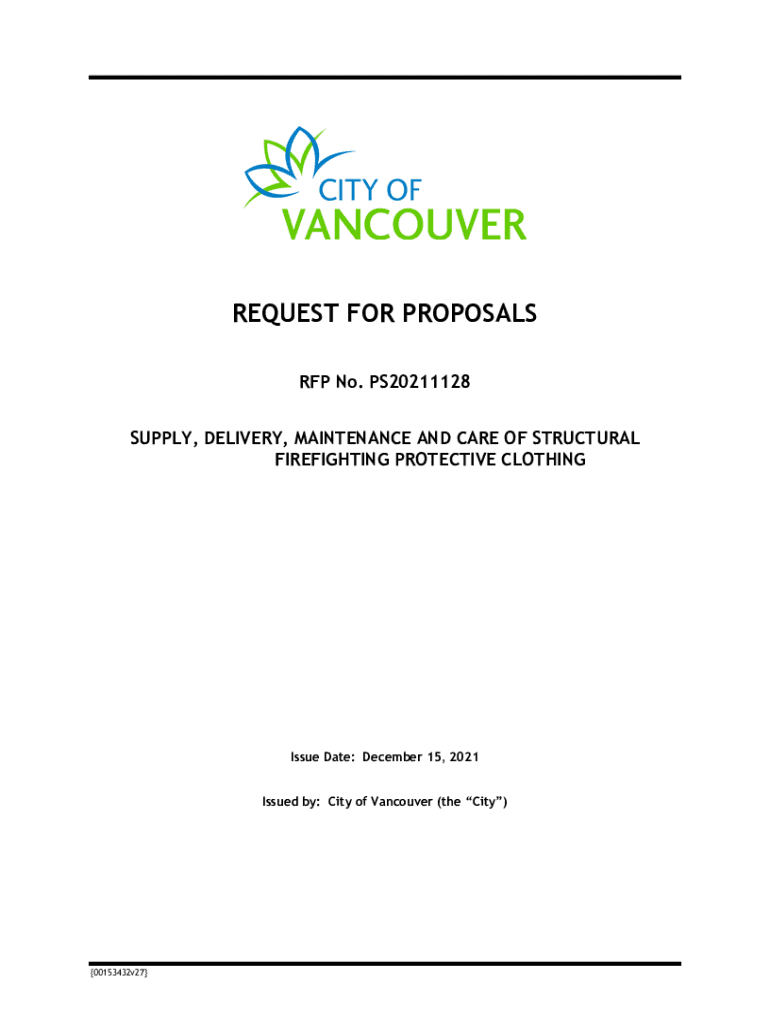 Fillable Online bids vancouver personal protective clothing Bids, RFP ...