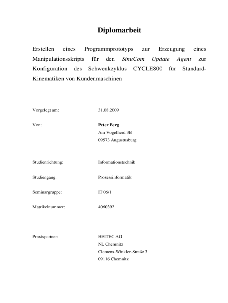 Ausfüllbar Online Diplomarbeit. Erstellen eines Programmprototyps zur ...
