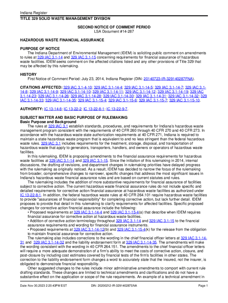 Fillable Online Legal Counsel: Title 329 - Solid Waste Management ...