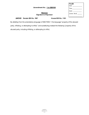 Fillable Online Amendment No. 86 to SB7001 Fowler Signature of ... Fax ...