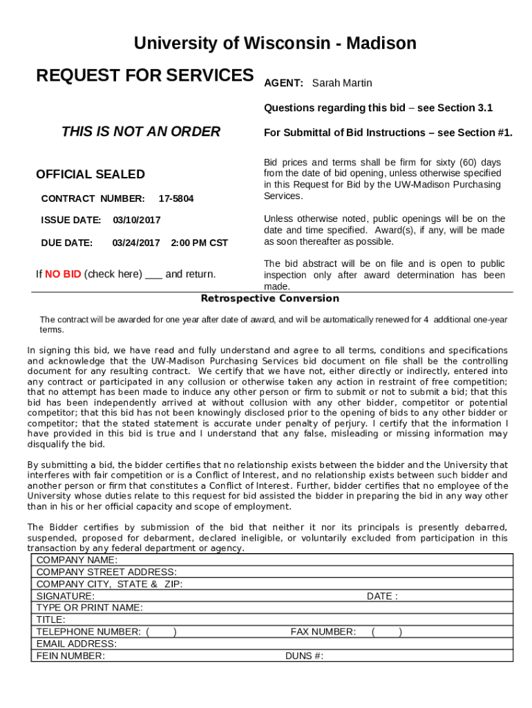 19-0059 Request for Bid package Doc Template | pdfFiller