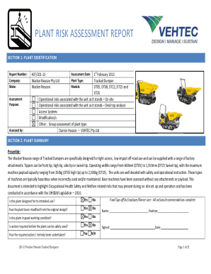 Fillable Online Free Plant Risk Assessment TemplatesPDF Fax Email Print ...