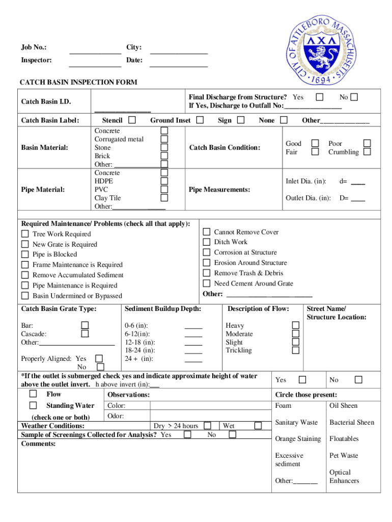 Fillable Online Developing a Manhole or Catch Basin Numbering System ...
