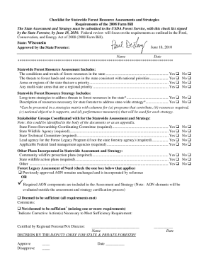 Fillable Online dnr wisconsin Checklist for State Assessments and ...