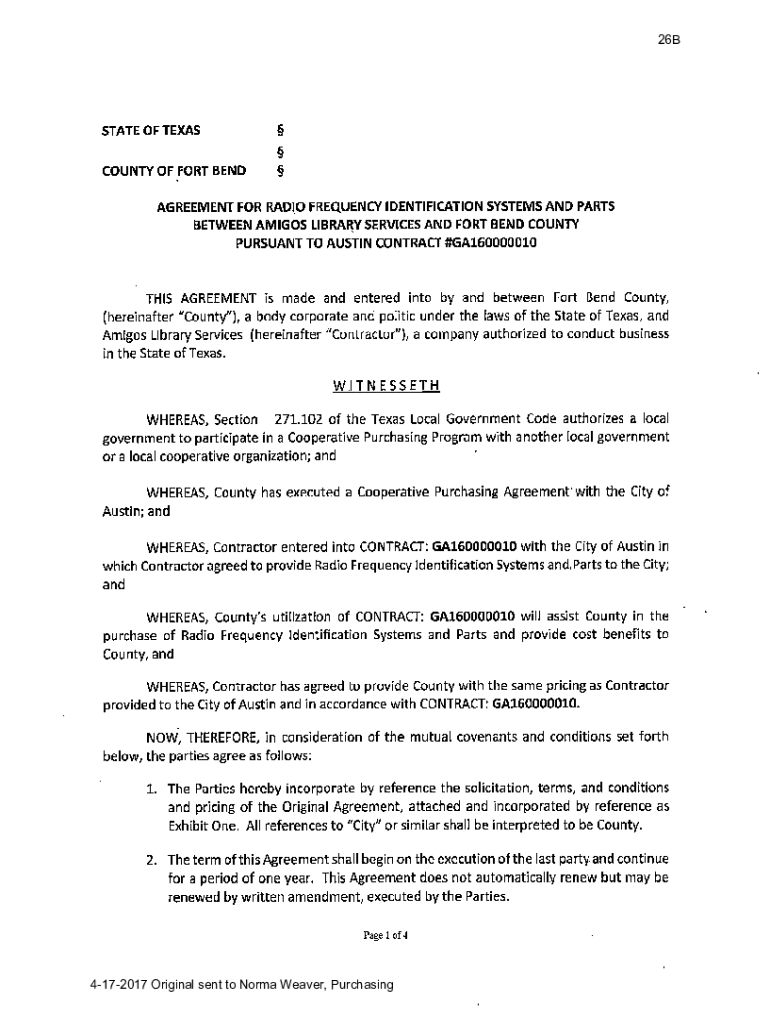 Fillable Online AGREEMENT FOR RADIO FREQUENCY IDENTIFICATION SYSTEMS ...