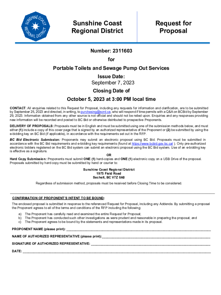 Fillable Online Portable Toilets and Sewage Pump Out Services - 2311603 ...