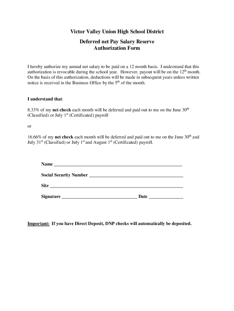 Fillable Online victor valley community college district deferred net ...