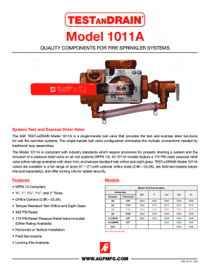 Fillable Online 1011A - Test and Drain Valve With Pressure Relief Fax ...
