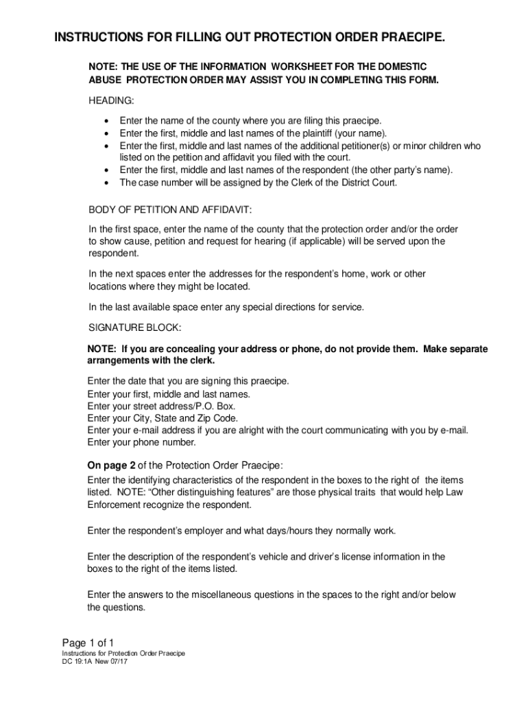 Fillable Online filing your application for a temporary restraining order Fax Email Print ...