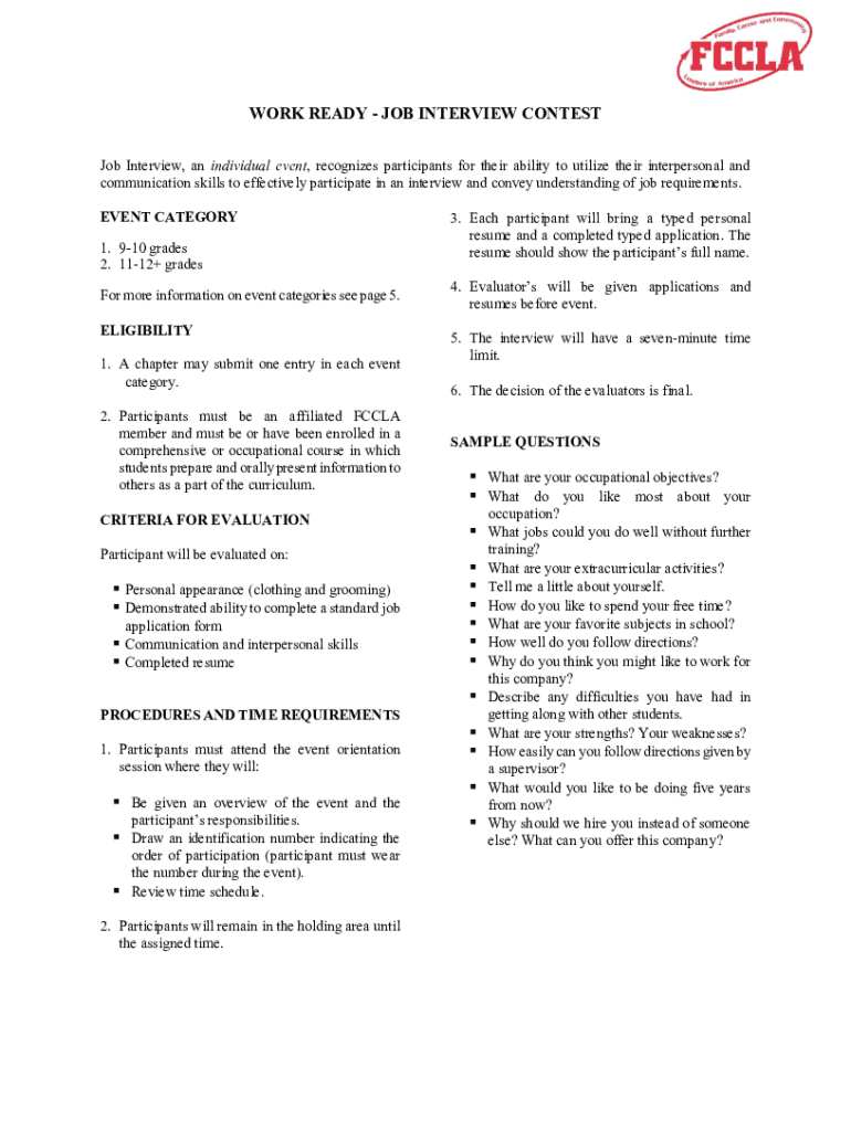 Fillable Online 12 Skills-Based Interview Questions (With Sample ...