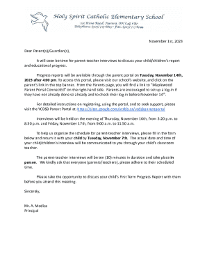 Fillable Online Parent-Teacher-Interview-Letter-Scheduling-For-Progress- ... Fax Email Print ...