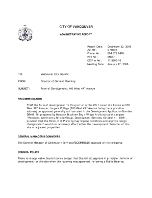 Fillable Online Administrative Report - Form of Development. 08-3610-05 ...