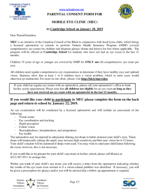 Fillable Online PARENTAL CONSENT FORM FOR ONESIGHT EYECARE Fax Email ...