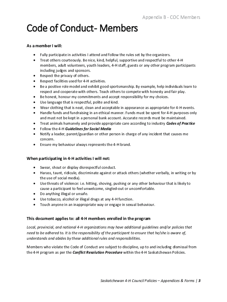 Fillable Online Membership Agreement for the Code of Conduct (CoC ...