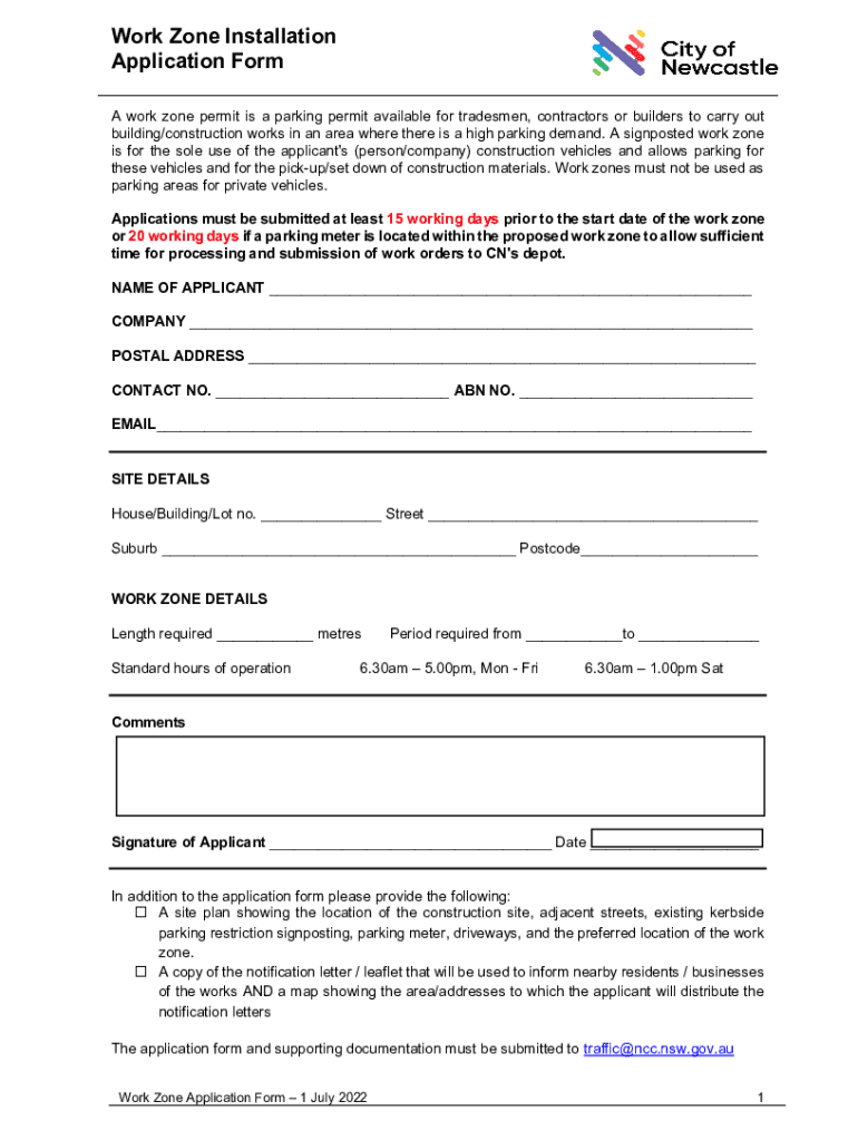 Fillable Online newcastle nsw gov Park or unload vehicles on the road ...