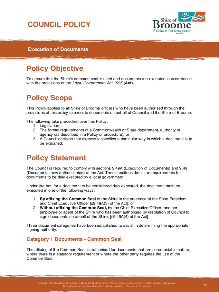 Fillable Online Execution of Documents and Affixing the Common Seal Fax Email Print - pdfFiller