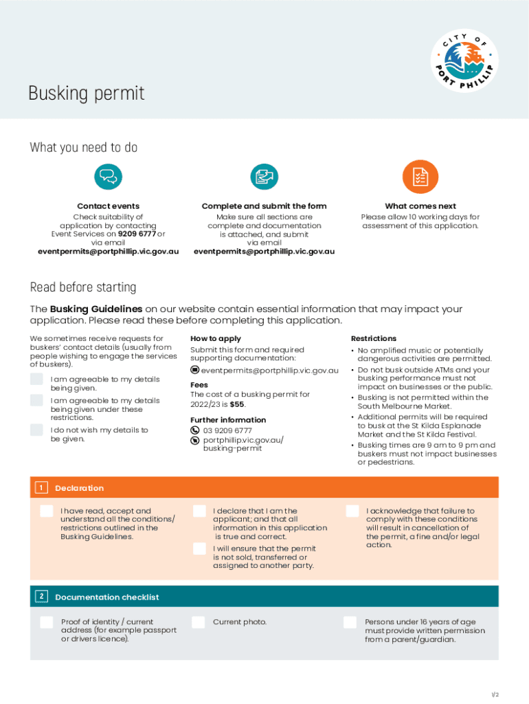 Fillable Online BUSKING IN OUR CITY Guidelines Fax Email Print - pdfFiller