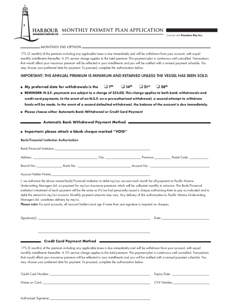 Fillable Online Premium payment plan (IRC Section 125)Washington State ...