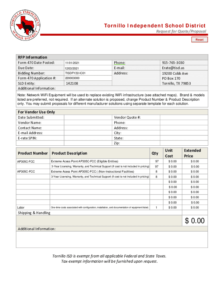 Fillable Online Information Technology / Request for Proposals ...