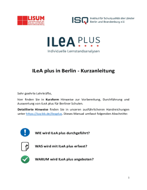 Ausfüllbar Online ILeA plus in Berlin - Kurzanleitung Fax Email Drucken ...