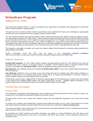 Schoolcare Program referral Doc Template | pdfFiller