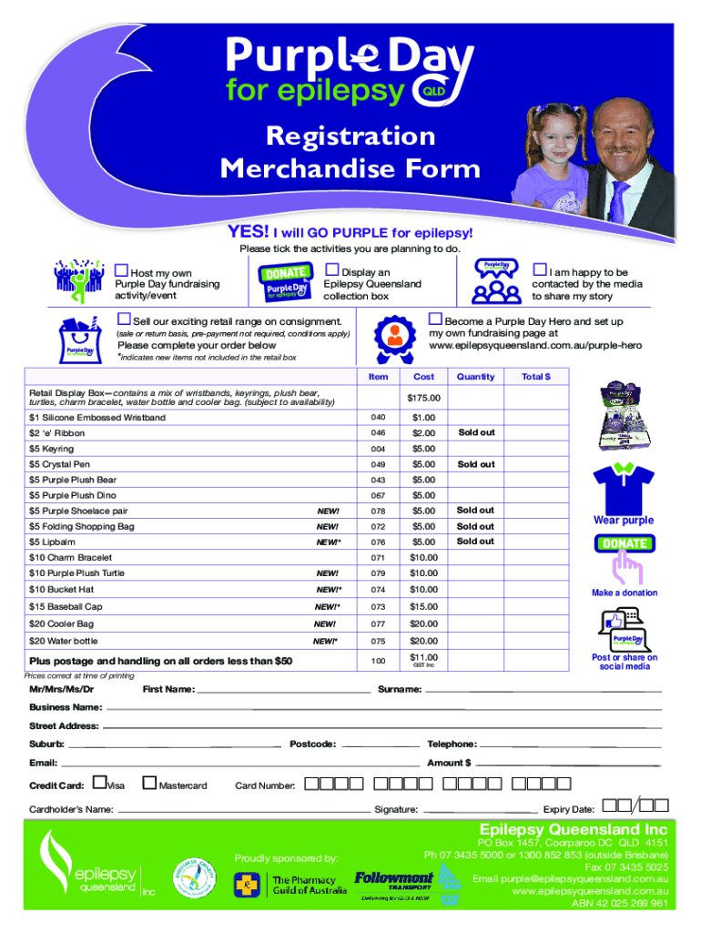 Fillable Online Registration Merchandise Form Fax Email Print - pdfFiller