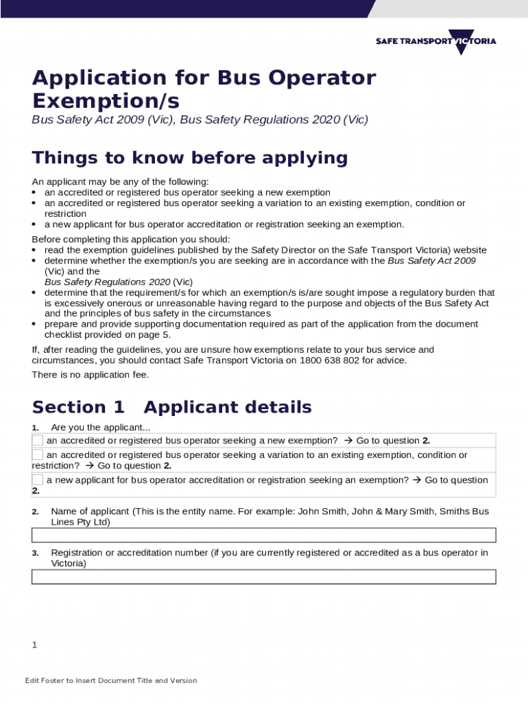 Application - Bus operator registration - Transport ... Doc Template ...
