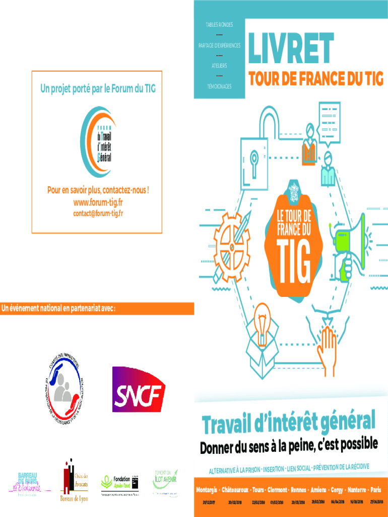 Remplissable En Ligne LIVRET - Tour de France du TIG Fax Email Imprimer ...