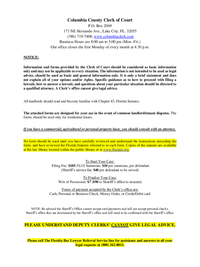 Fillable Online Eviction-Form-Packet.pdf Fax Email Print - pdfFiller