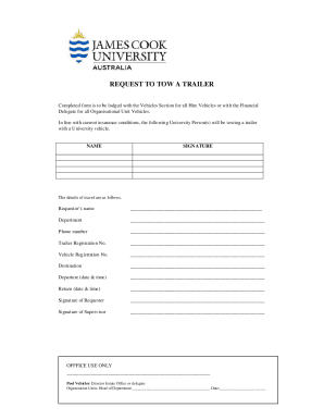Fillable Online Request to towing a trailer Fax Email Print - pdfFiller