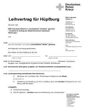 Ausfüllbar Online Leihvertrag fr Hpfburg - DRK OV Wesel e.V. Fax Email ...