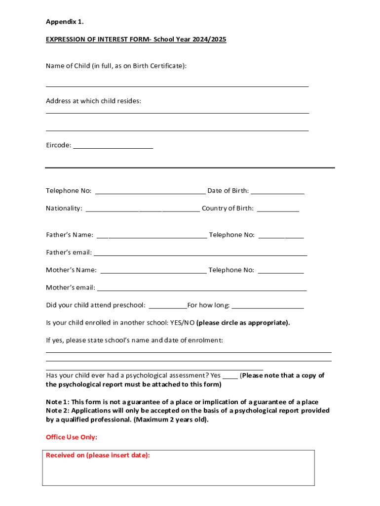 Fillable Online 2023 2024 School Year - Forms and information to ...