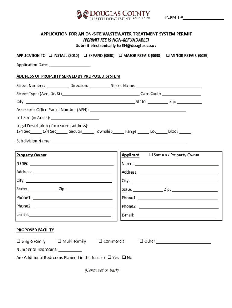 Fillable Online OWTS Permit Application Fax Email Print - pdfFiller