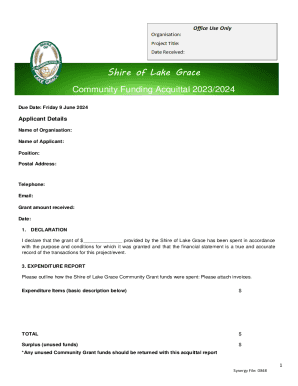 Fillable Online Community Funding. Acquittal Form Fax Email Print ...