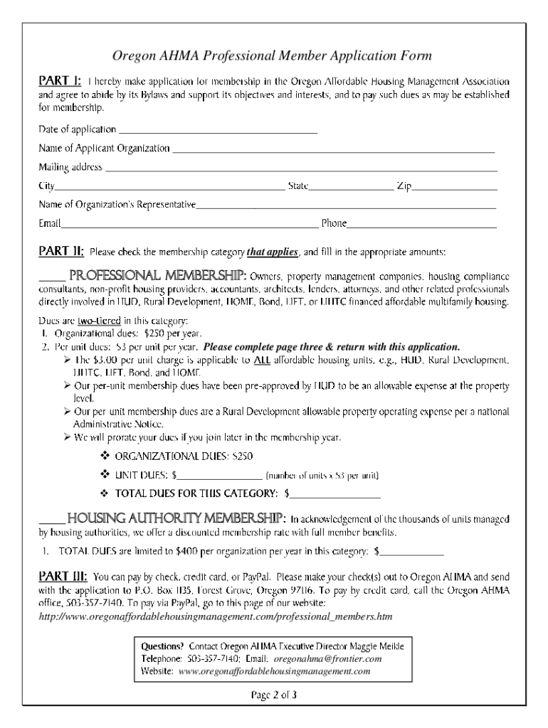 Fillable Online Oregon Affordable Housing Management Association ...